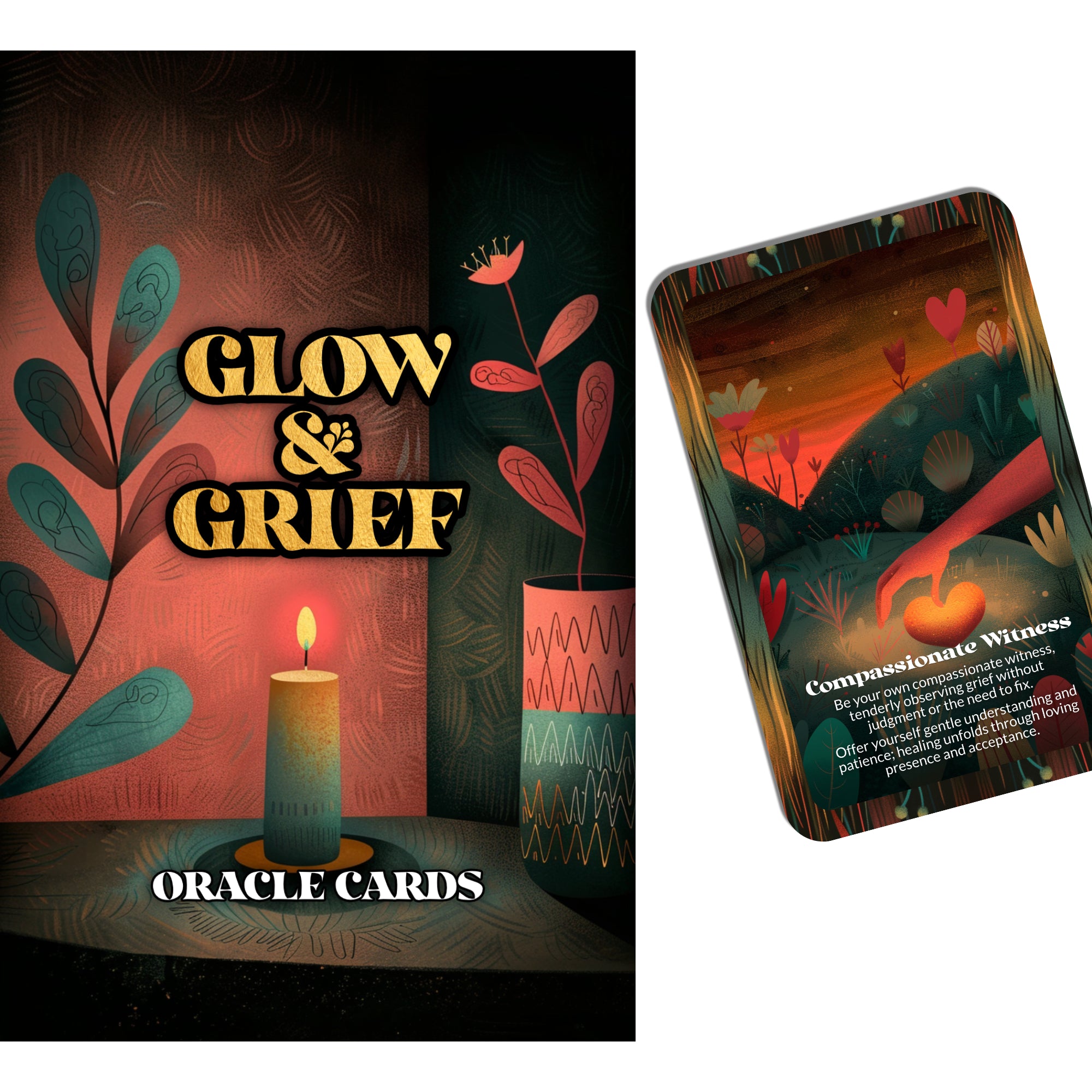 Glow & Grief – An Emotional Healing Oracle Deck – 22 Oracle Cards – Le ...