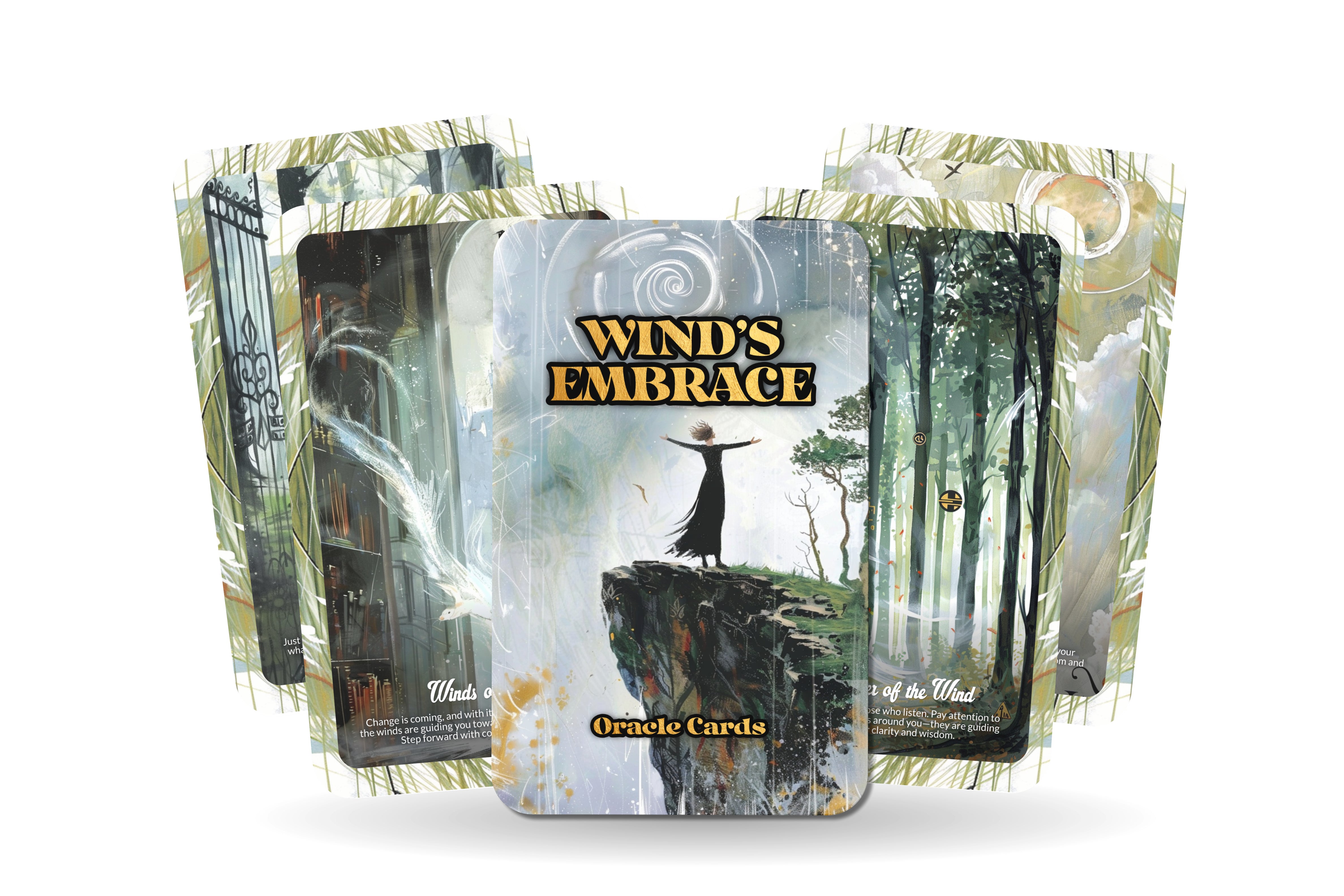 Wind’s Embrace Oracle - 22 Oracle Cards - Flow With Change and the Bre ...